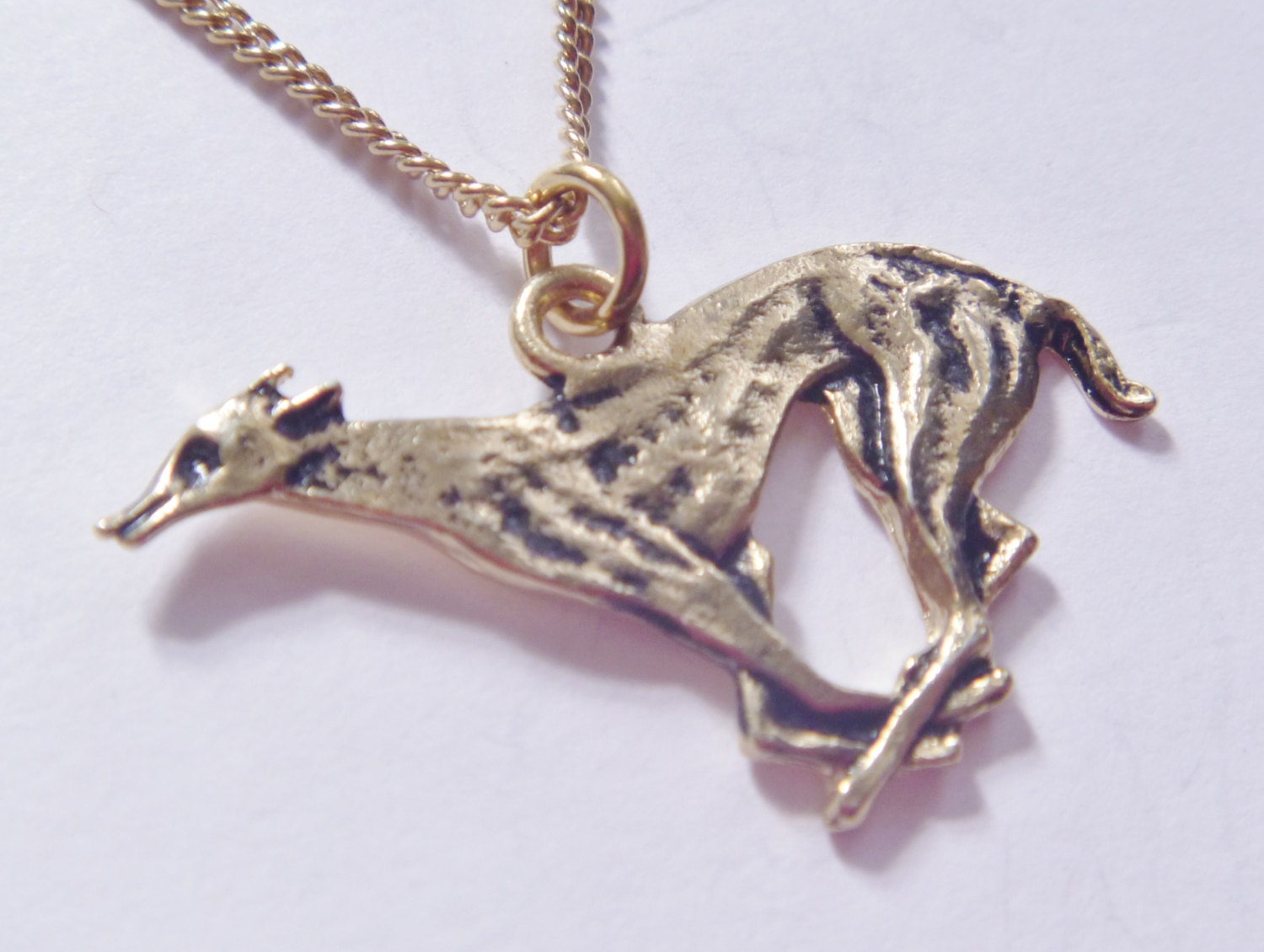 1990’s Vintage Running Greyhound Pendant, Gold Plated – Haute Juice
