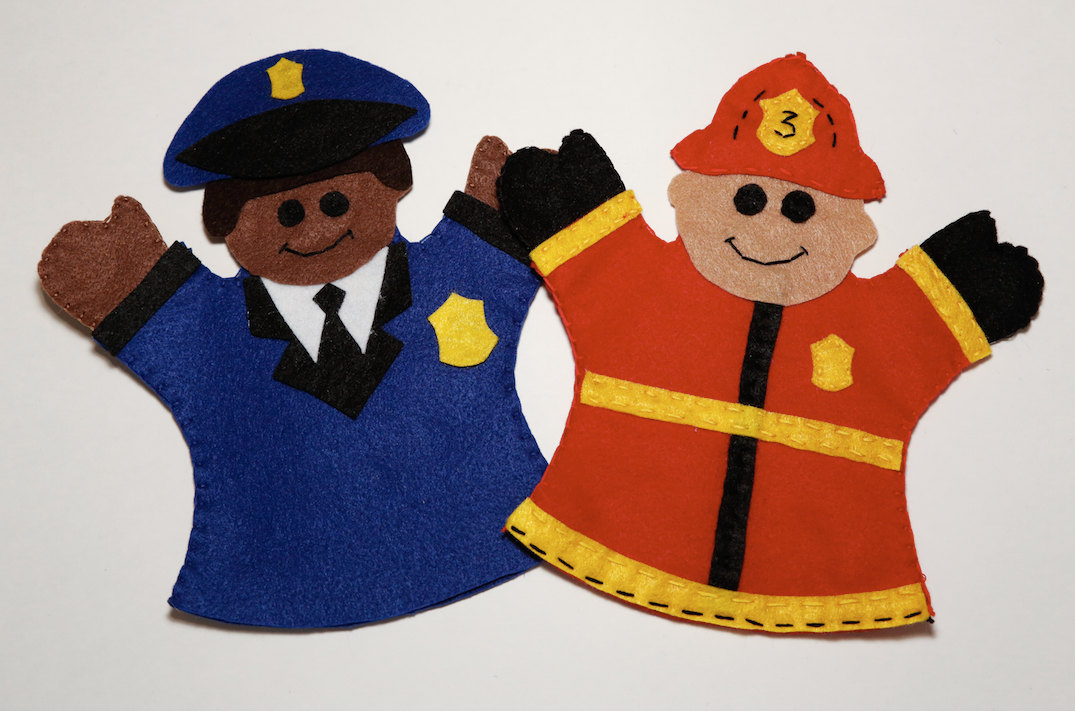 Items similar to Police Officer & Fireman Hand Puppets on Etsy