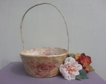 Popular items for decoupage basket on Etsy