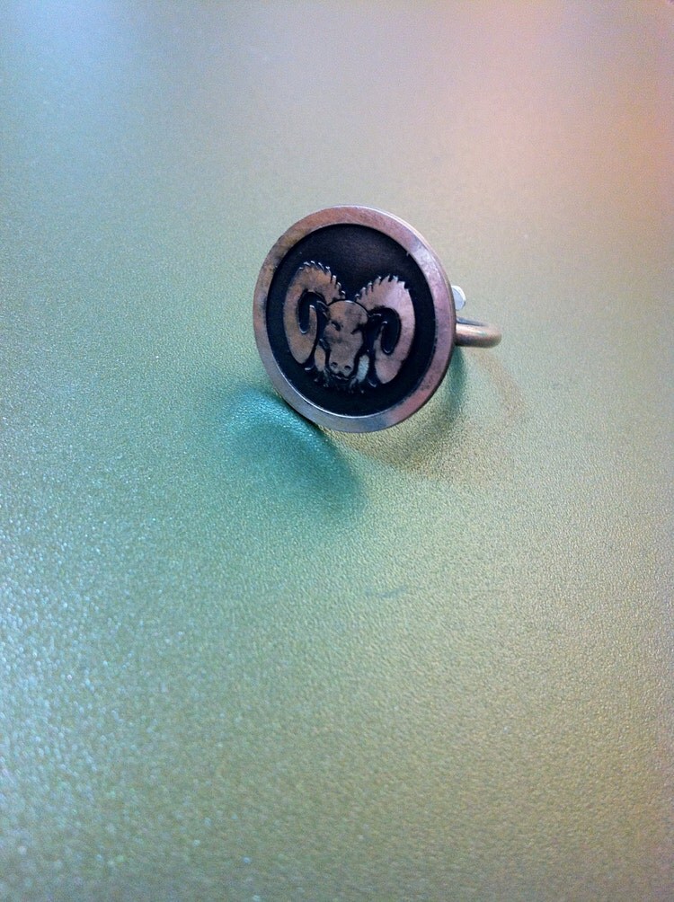 Ancient greek shield sterling silver ring by ArchipelagosBreeze