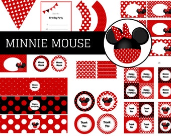Popular items for minnie mouse labels on Etsy