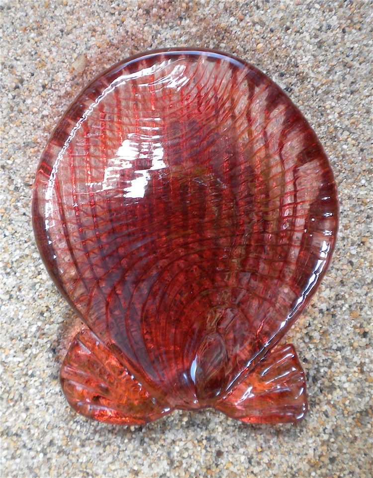 Glass Seashells hand sculpted glass shells by BayBlownGlass