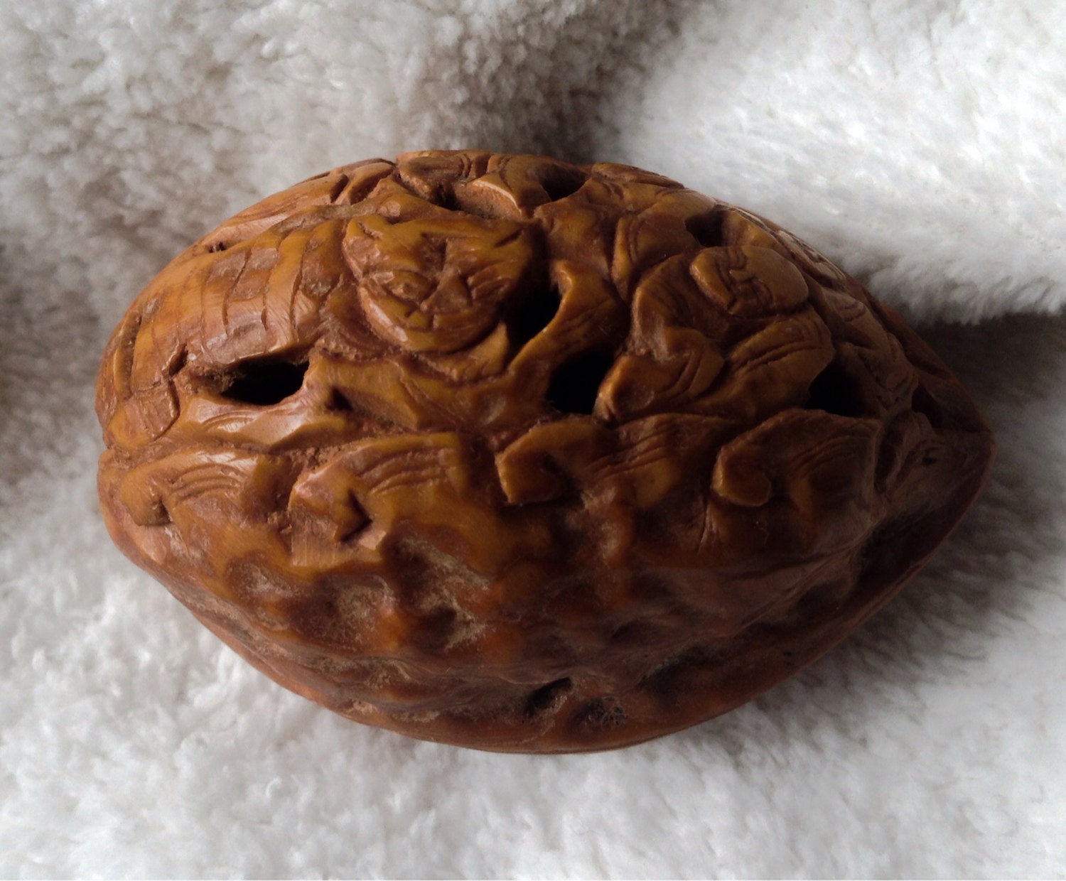 Chinese antique nut carving miniature monks by Antiquetreasury