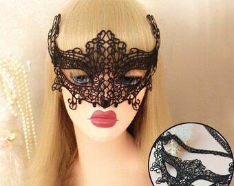 Black Lace Mask Lace Queen Mask Masquerade Mask Sexy Lingerie
