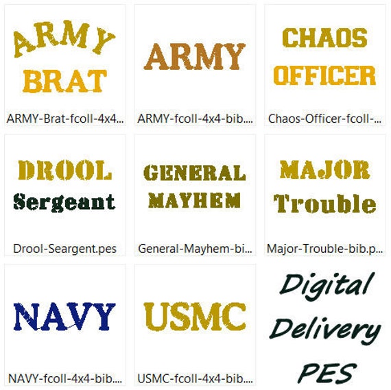 Military related sayings for Kids & Babies Embroidery Design