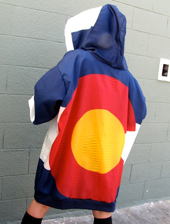6 XL Colorado State American Flag Hoodie handmade mens