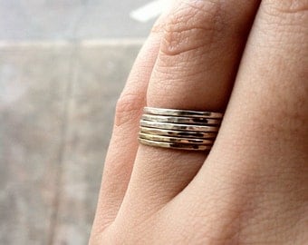 Set of 5 14k Gold Fill Stacking Rings by HomegrownSilverStone