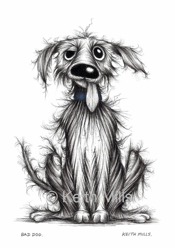 Bad dog Print download Badly behaved scruffy naughty
