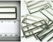 Silver Nickel Flat Alloy 2'' 2 inch 50mm Rectangle 3 Bar Slider Bar ...