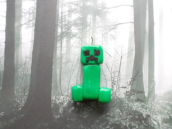 Minecraft Creeper Charm / Miniature Polymer Clay Creeper Charm