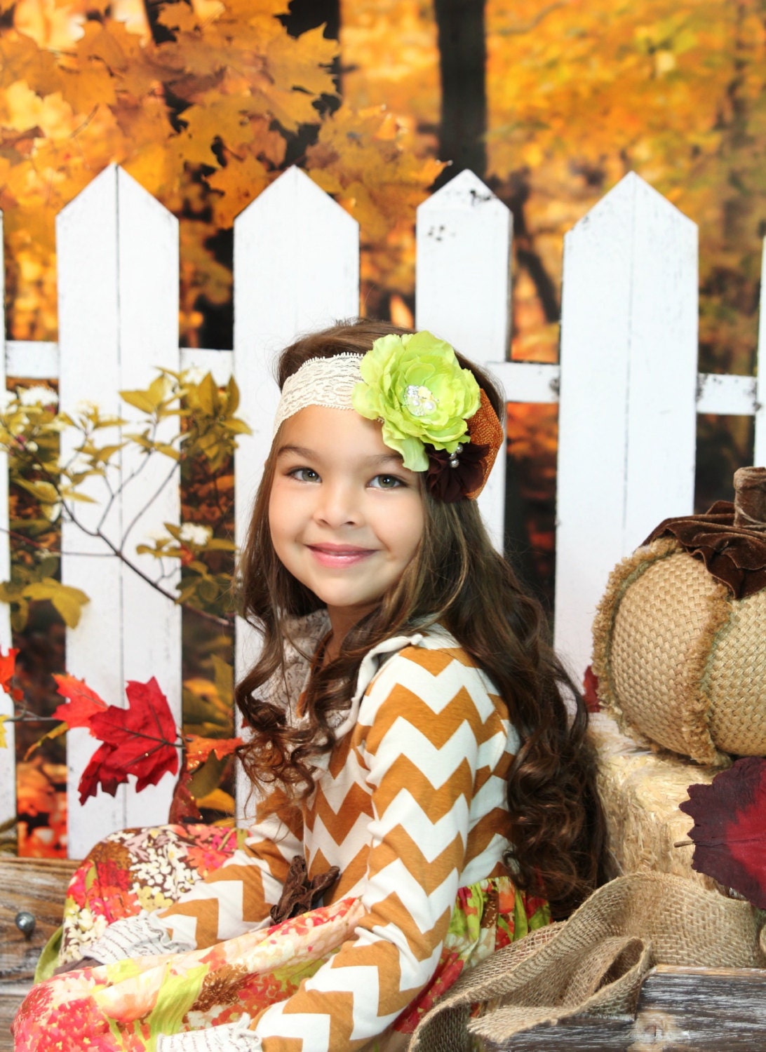 Fall Flower Headband, Autumn Headband, Harvest Headband, Newborn Photo ...