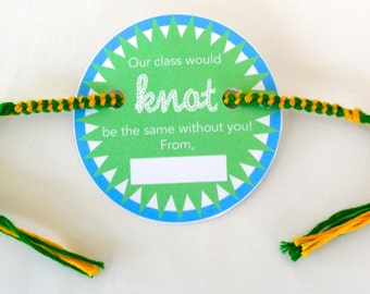 INSTANT DOWNLOAD Friendship Bracelet Class Valentine Card