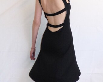 Backless dress. Romantic open back dress. Summer dress. Hand paint ...