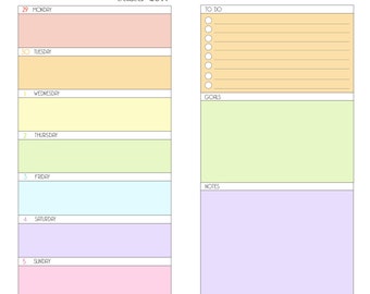 2014 printable week on one page and to do list planner for Filofax ...