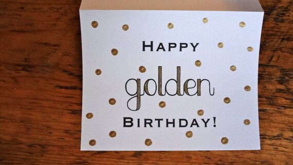 Handmade Golden Birthday Card by StudioJG on Etsy
