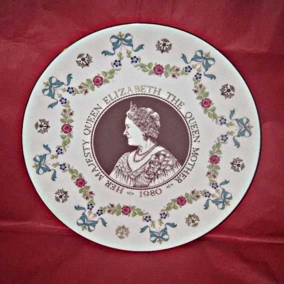 Queen Mother Royal Doulton Commemorative Plate Vintage 1980