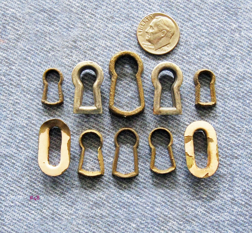 Escutcheon Keyhole Inserts Antique Brass Key Hole by FOUNDLINGS