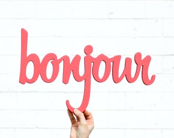 Bonjour sign | Etsy