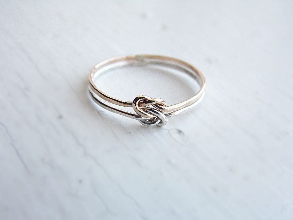 Double Love Knot Ring Sterling Silver Gold Fill by AutumnEquinox