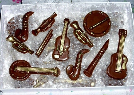 24 Chocolate Musical Instruments-cupcake toppers