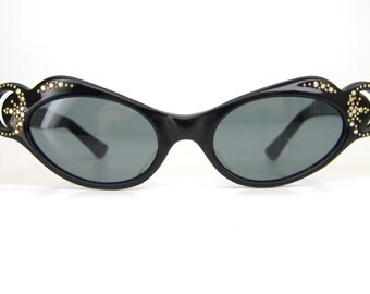 Vintage Bling Bling French Cat eye Glasses Sunglasses