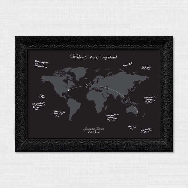 custom wedding guest book map printable poster file