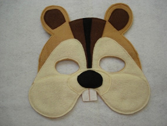 Children's CHIPMUNK Felt Woodland Animal Mask by magicalattic
