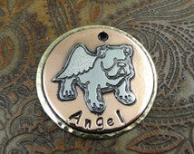 Popular items for angel wing dog tag on Etsy