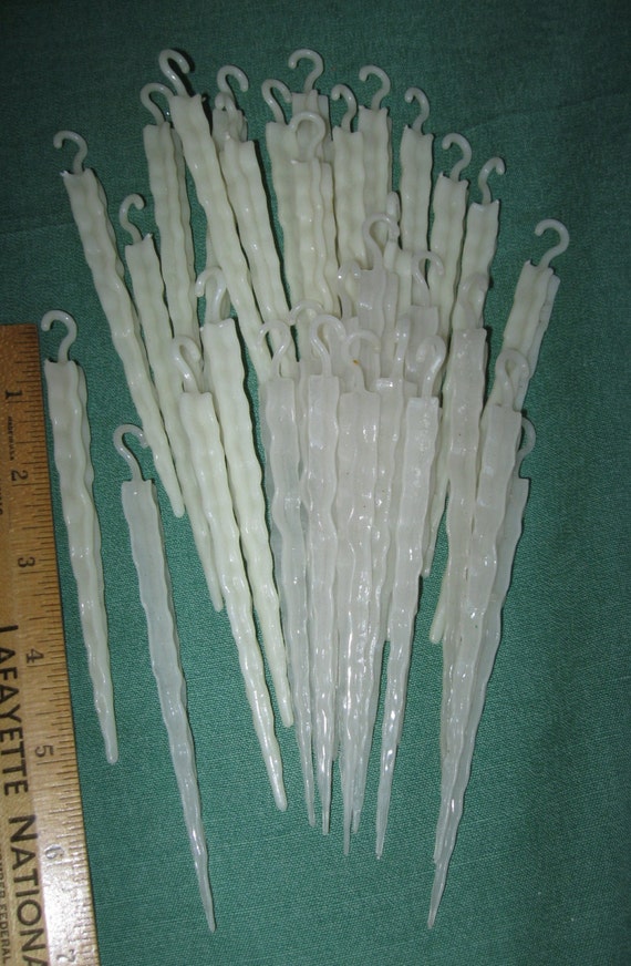 32 Vintage Glow in the Dark Icicles Christmas Tree Ornaments
