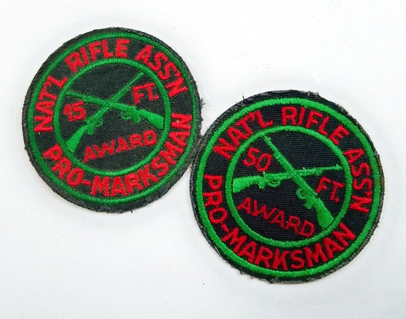 A Pair of Mid Century NRA Pro-Marksman Rifle Award Patches