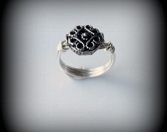 Miraculous Medal Wire Wrapped Ring Virgin Mary Catholic