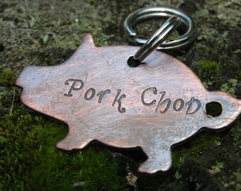 Custom Handstamped Dog/Pet ID Tag-The Ruby by TheLandlockedDogTwo