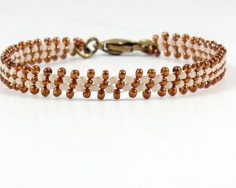 Blue Bracelet Daisy Chain Bracelet Seed Bead By Beadfulstrings