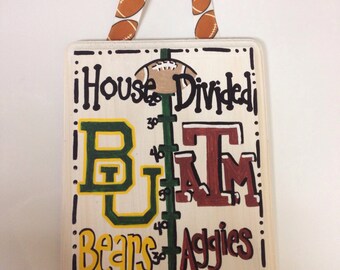 College personalized signs hand painted Texas A&M and Baylor University ...