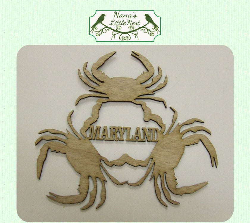 Maryland / Crab Wood Cut Out Laser Cut