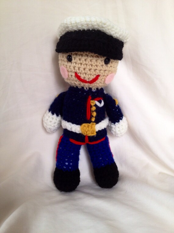 Items similar to Crochet US Marine Corp Doll on Etsy