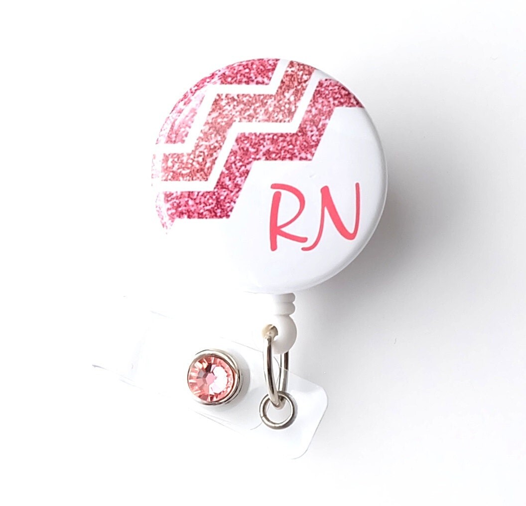 Registered Nurse Badge Reel Chevron Retractable Badge Clip Registered Nurse Badge Reel Chevron Retractable Badge Clip