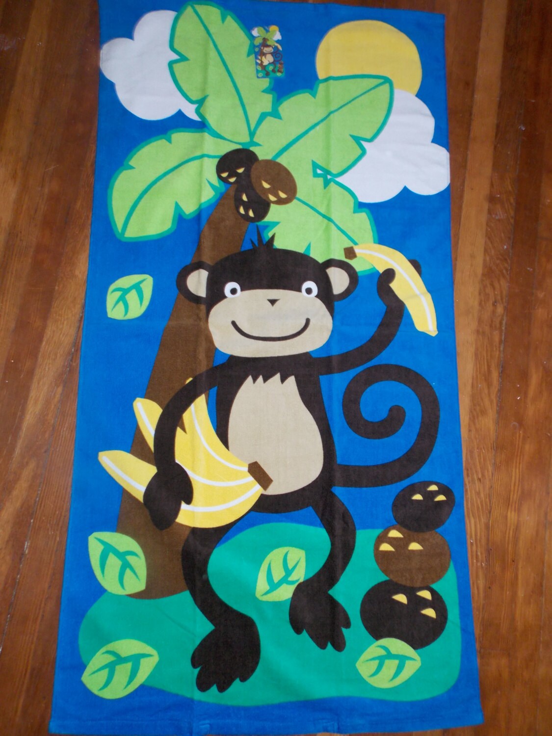 Monkey Personalized Beach Towel Monkey Monogrammed Beach