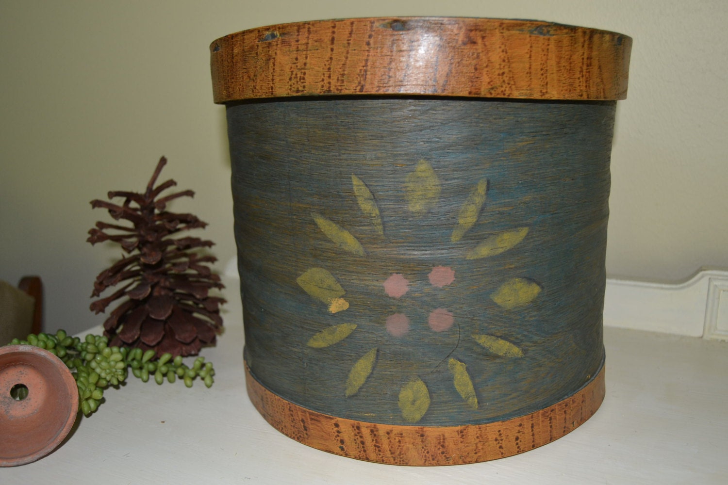 Painted Vintage Wood Cheese Box Primitive Home decor – Haute Juice