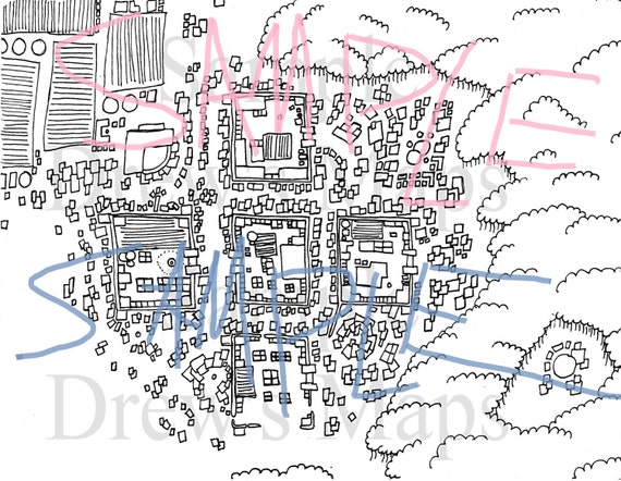 Hand-drawn Fantasy RPG Map Pack 5 maps printable maps.