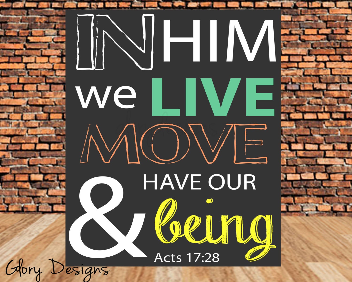 Bible Verse Christian art wall art Scripture art by glorydesigns