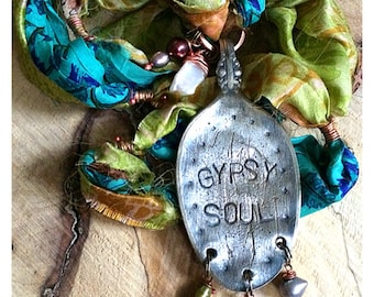 Recycled Sari Gypsy Soul Necklace by LadyForge