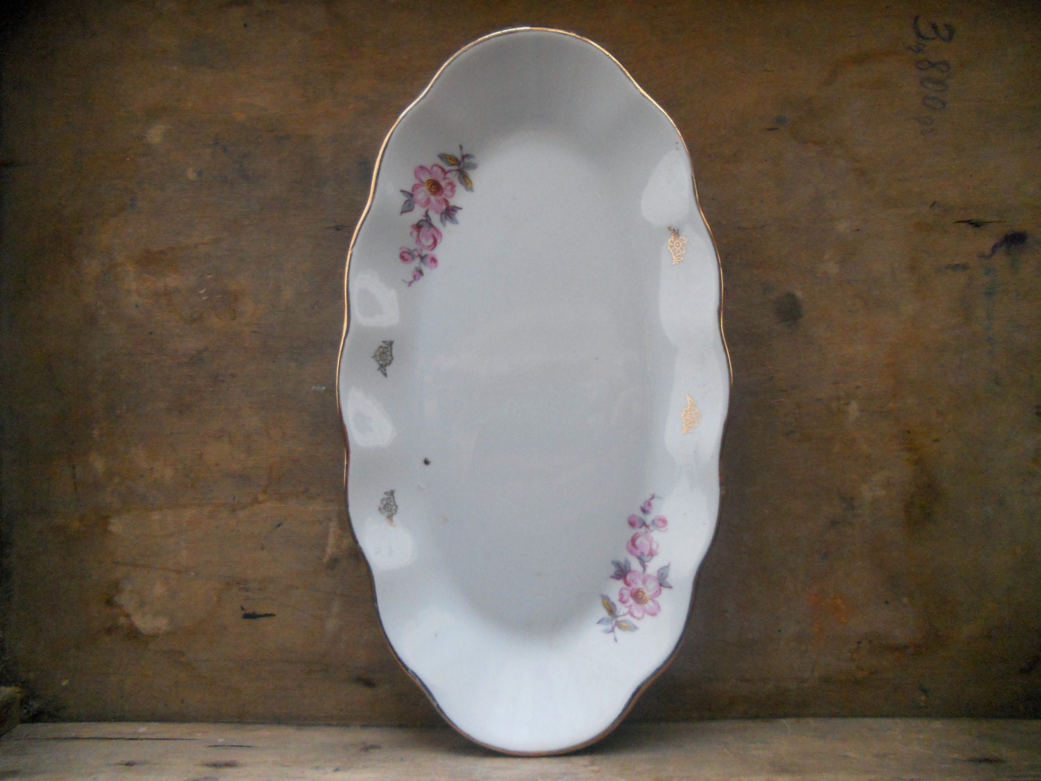 Soviet Vintage Oval Serving Plate Floral Serving Platter Porcelain ...