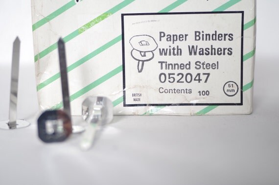 Paper fastener binders and washers tinned steel. Metal