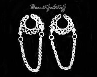 Nipple Shield Pierced CZ Silver sep Crystal Body by Beautiflstuff