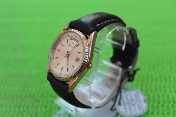 Vintage PULSAR by Seiko V744-X004 Men Calendar Quartz Watch