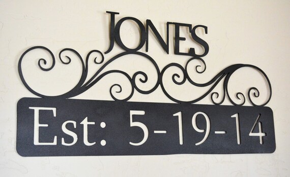 items-similar-to-medium-custom-metal-wedding-est-sign-on-etsy