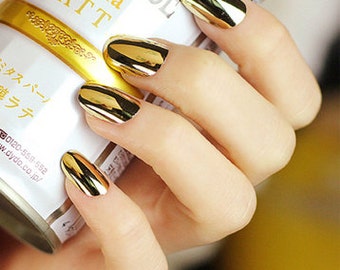 72 pieces/lot false nails....silver or gold artificial metal nail tips ...