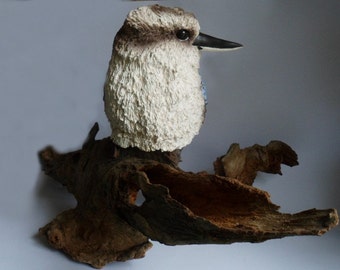 Kookaburra ooak Clay BIrd Sculpture-custom made Australia