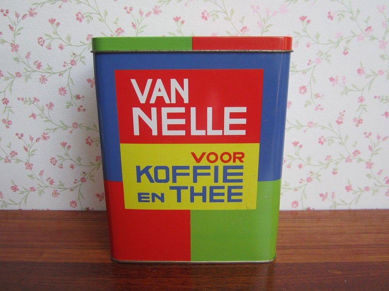 Retro 1980s Replica of a 1930s Van Nelle Coffee Tea Tin Rectangular ...